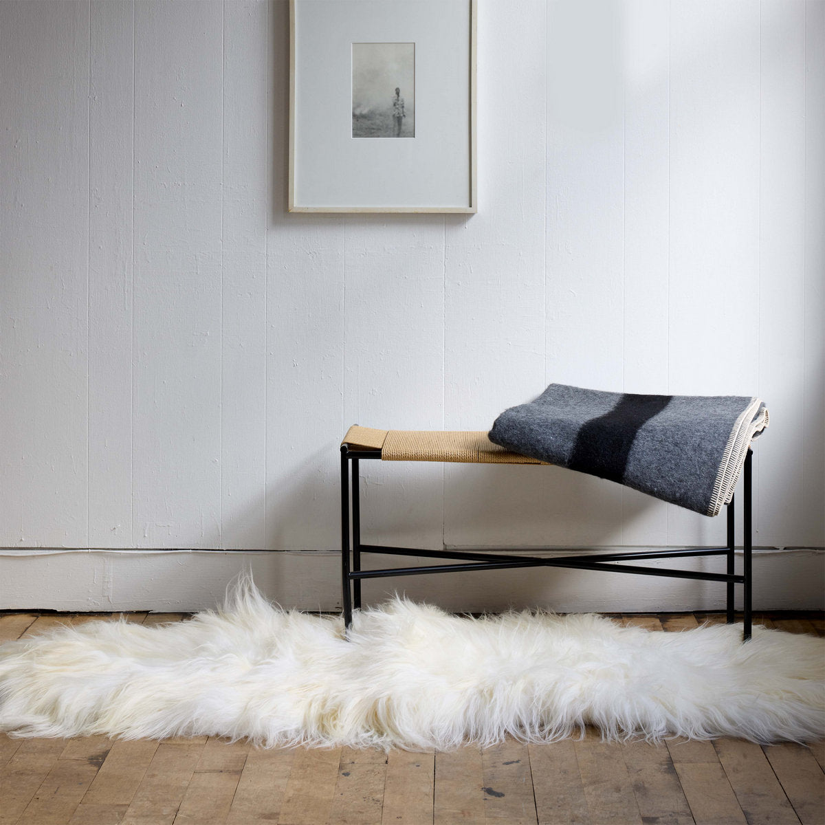 Icelandic Longwool Sheepskin Pelt, White