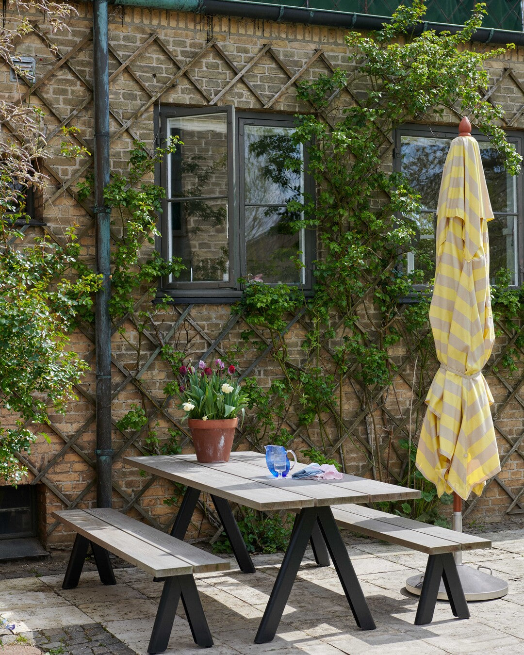 Overlap Bench | Stylish & Durable Outdoor Teak Bench