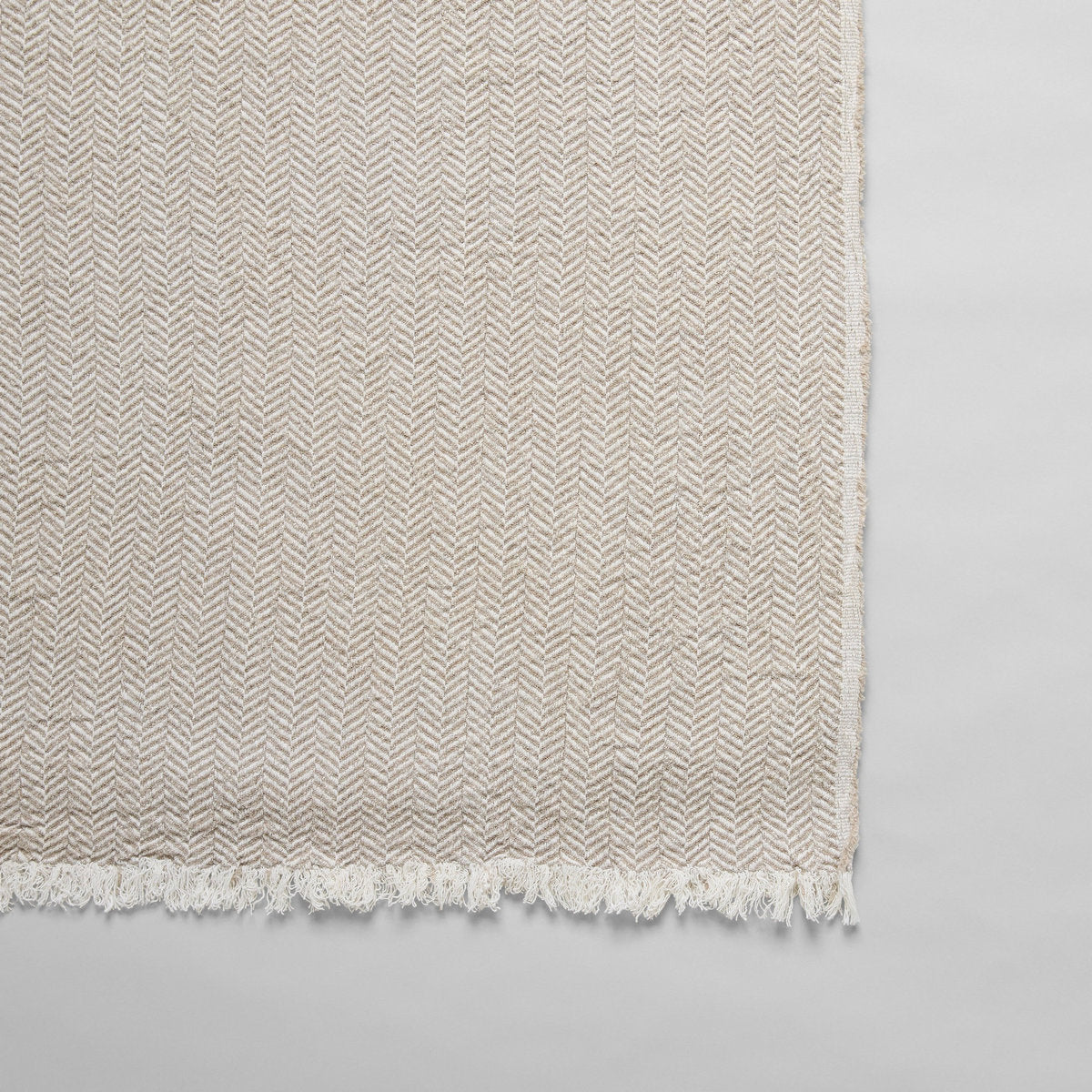 Washed Herringbone Linen Throw
